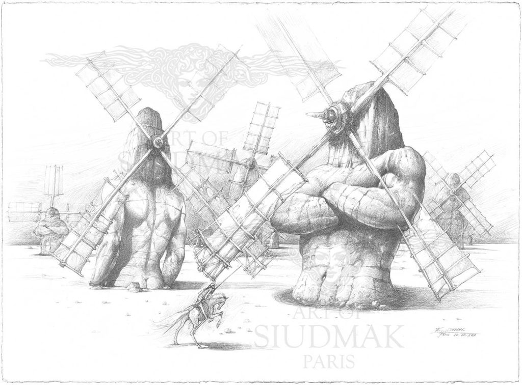Don Quixote fighting windmills – Siudmak Official